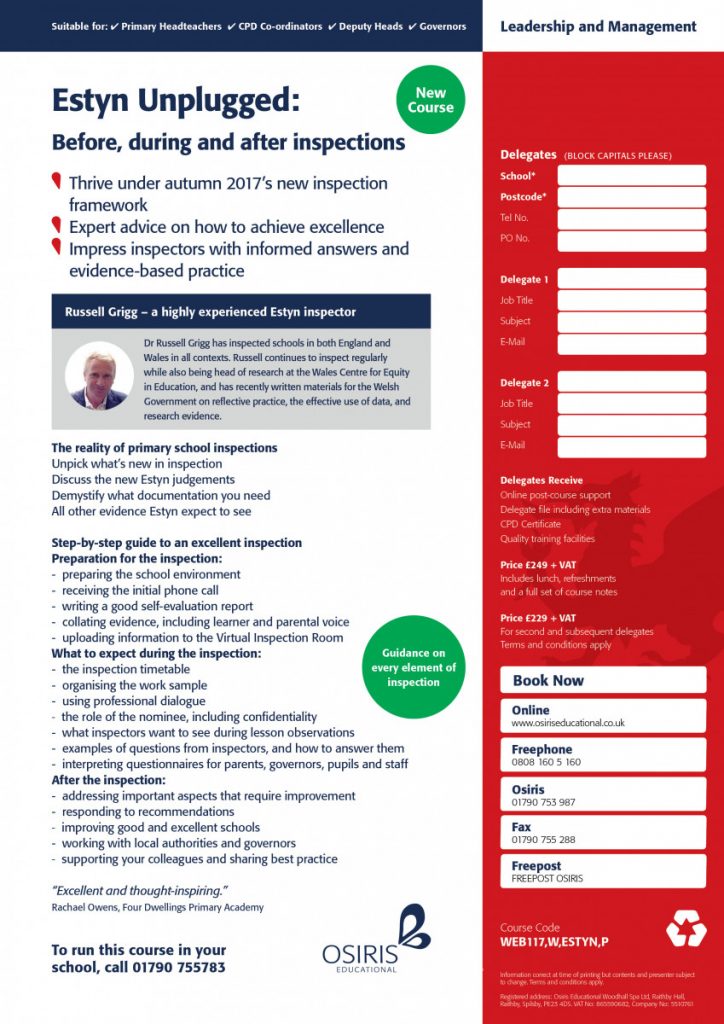 Estyn Unplugged: Before, during and after inspections - Osiris Educational