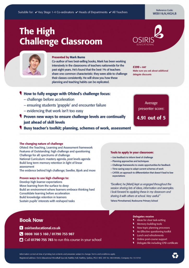 The High-Challenge Classroom - Osiris Educational